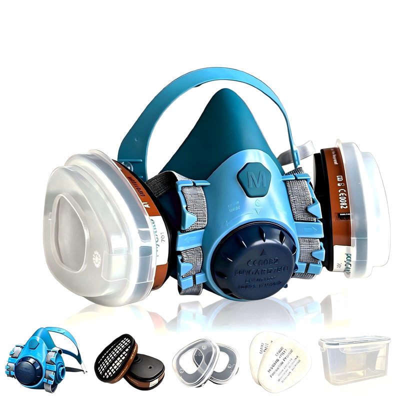 HANDLANDY Half Face Cover Set,Reusable Respirator Mask with A1P2 Filte